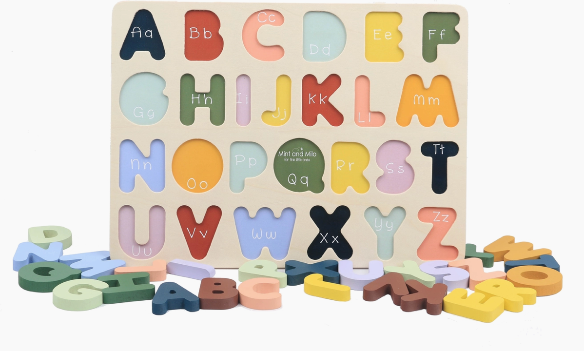 Mint & Milo - Wooden Alphabet Puzzle | Garden Gate Boutique